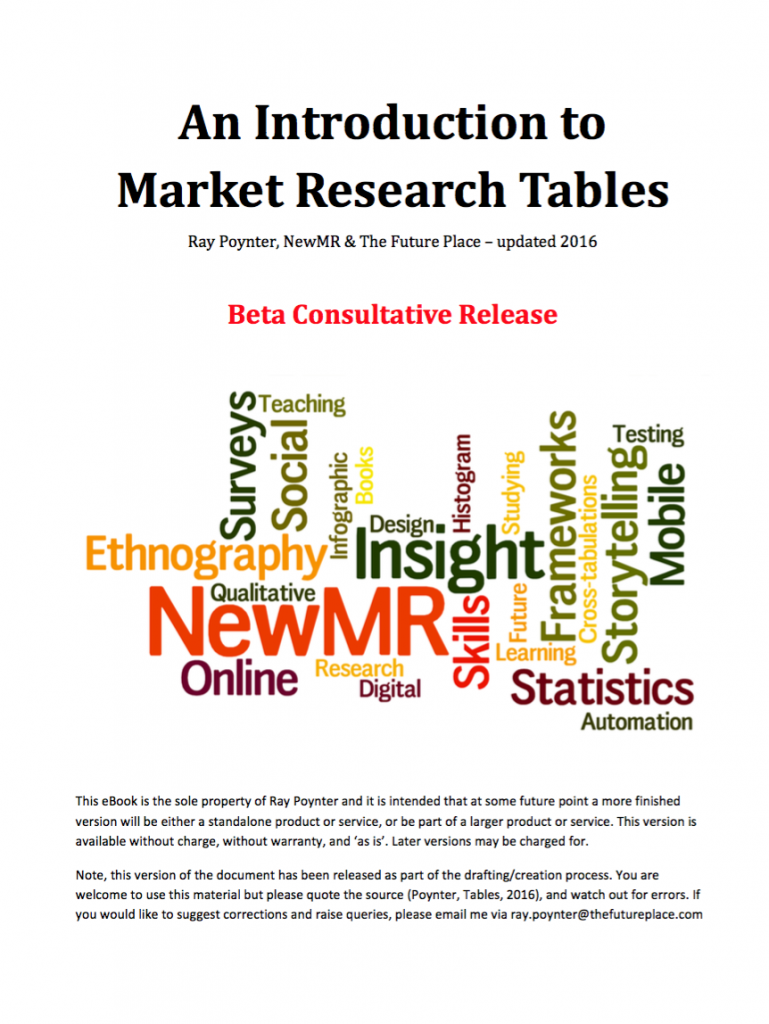 An Introduction to Market Research Tables – Request for Feedback | NewMR